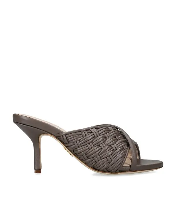 Rodo Leather Mabella Heeled Mules 80 - Brown