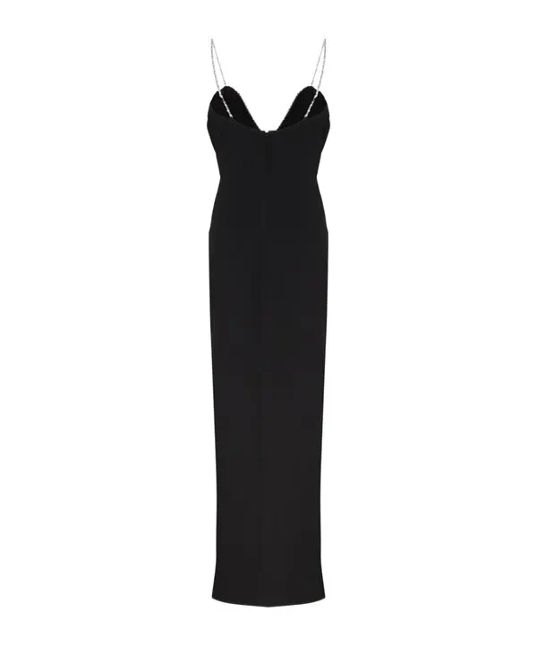 Philipp Plein Sleeveless Maxi Dress With Crystal Embellishments And Cut-out Details