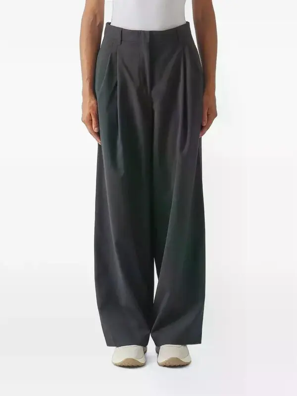 Max Mara Pleated Wool Wide Leg Trousers