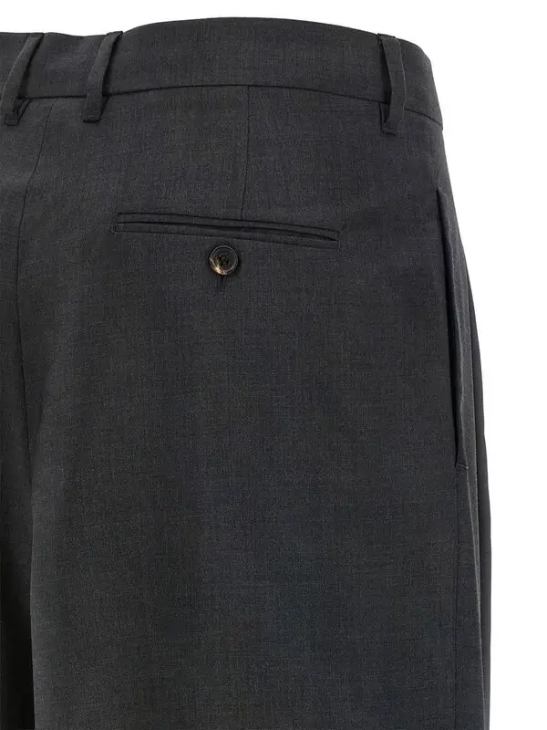 Max Mara Pleated Wool Wide Leg Trousers