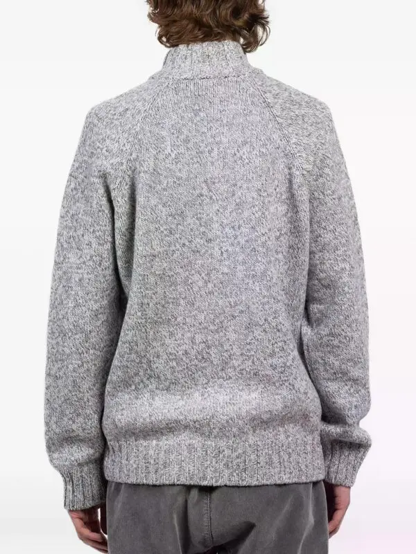GRAN SASSO Zip-neck Textured Knit Sweater