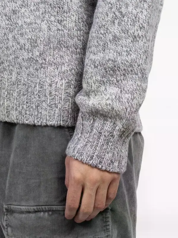 GRAN SASSO Zip-neck Textured Knit Sweater