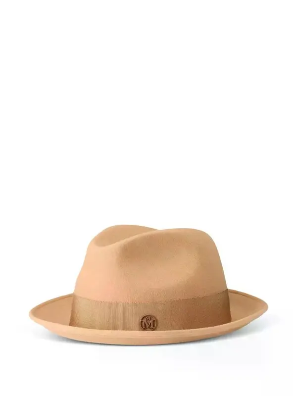 MAISON MICHEL Ygor Grosgrain-trim Fedora Hat - Neutrals