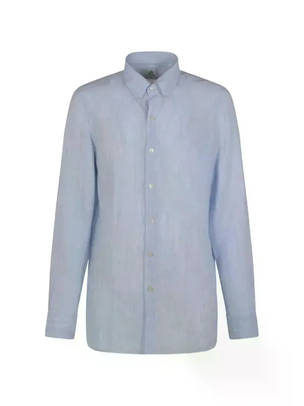 FINAMORE 1925 Vertical-stripe Button-down Shirt - Blue