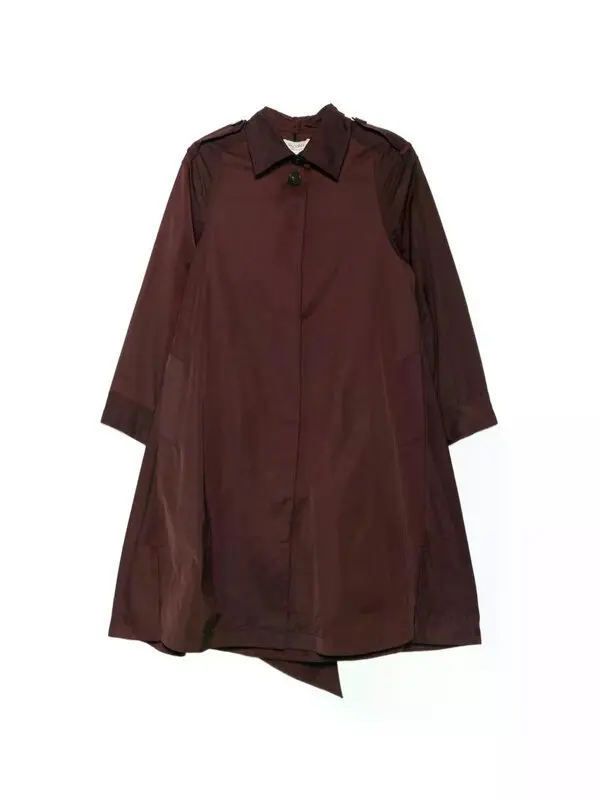 PSOPHIA Pussy-bow Storm-flap Coat - Brown