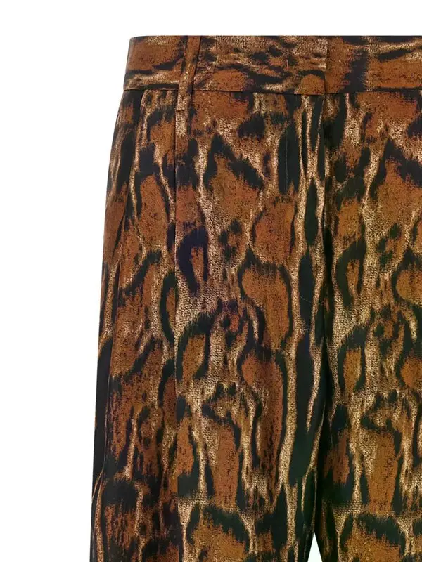 Alberto Biani Lynx-print Wide-leg Trousers