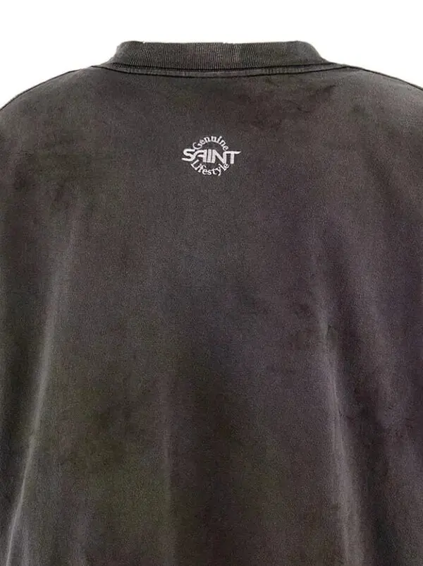 SAINT MXXXXXX Logo-print Distressed T-shirt