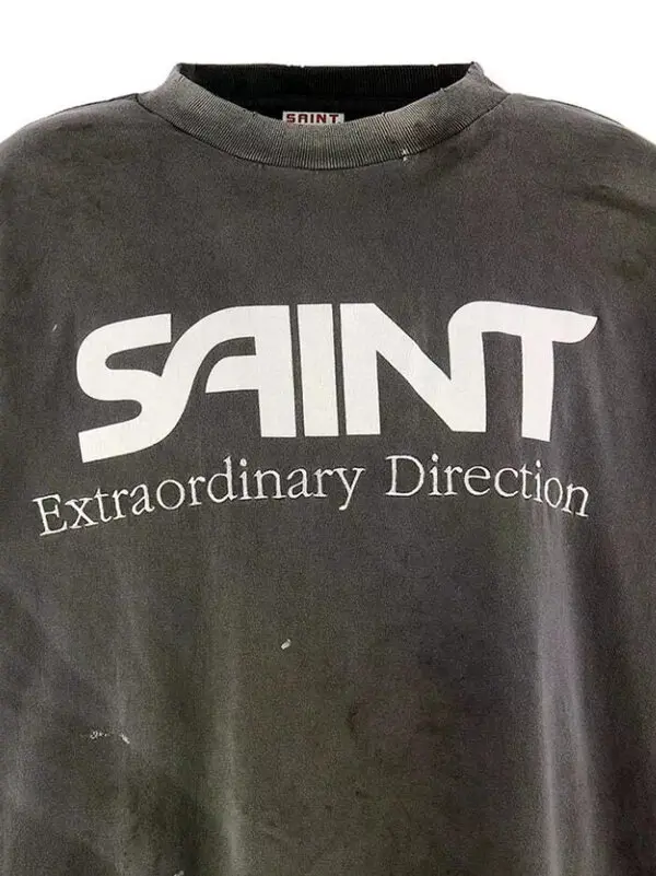 SAINT MXXXXXX Logo-print Distressed T-shirt