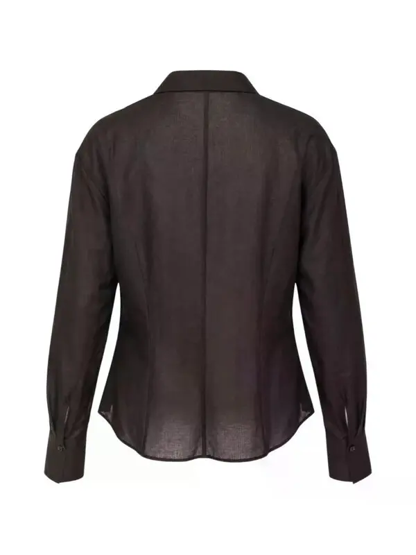 CLUB21 COLLECTION Juliette Draped Silk-blend Top - Brown