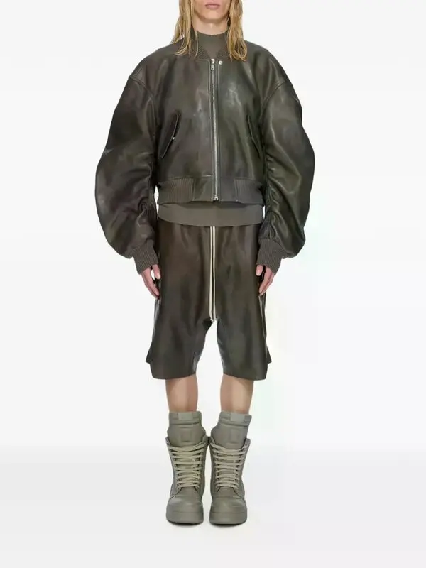Rick Owens Basket Swingers Leather Shorts - Black