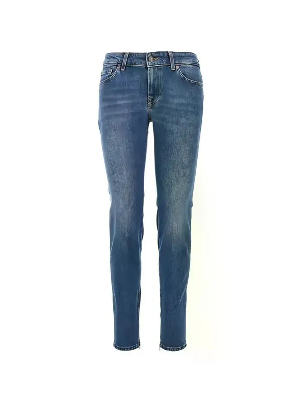 7 For All Mankind Y2k Whiskered Zip-detail Jeans - Blue