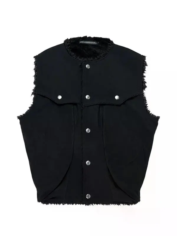 Andersson Bell Studded Faux Shearling Gilet - Black