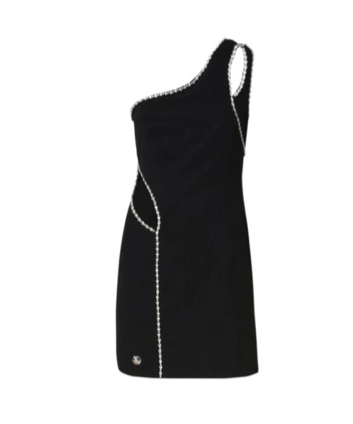 Philipp Plein Embellished Cut-out Detailed Mini Dress - Black