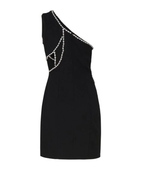 Philipp Plein Embellished Cut-out One-shoulder Mini Dress