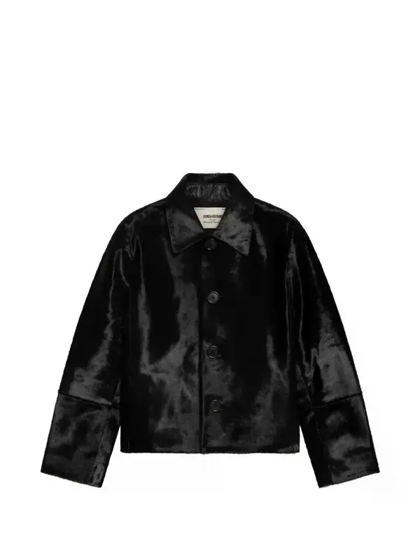 Zadig&Voltaire Lessa Cropped Pony-effect Leather Jacket