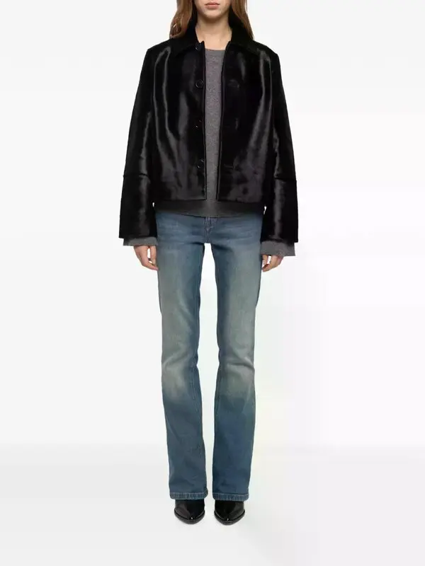 Zadig&Voltaire Lessa Cropped Pony-effect Leather Jacket