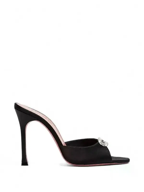 Amina Muaddi Mini Camelia Crystal-embellished Sandals - Black