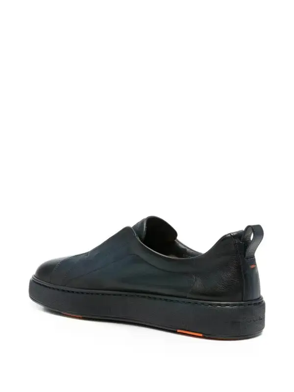 Santoni Leather Slip-on Sneakers