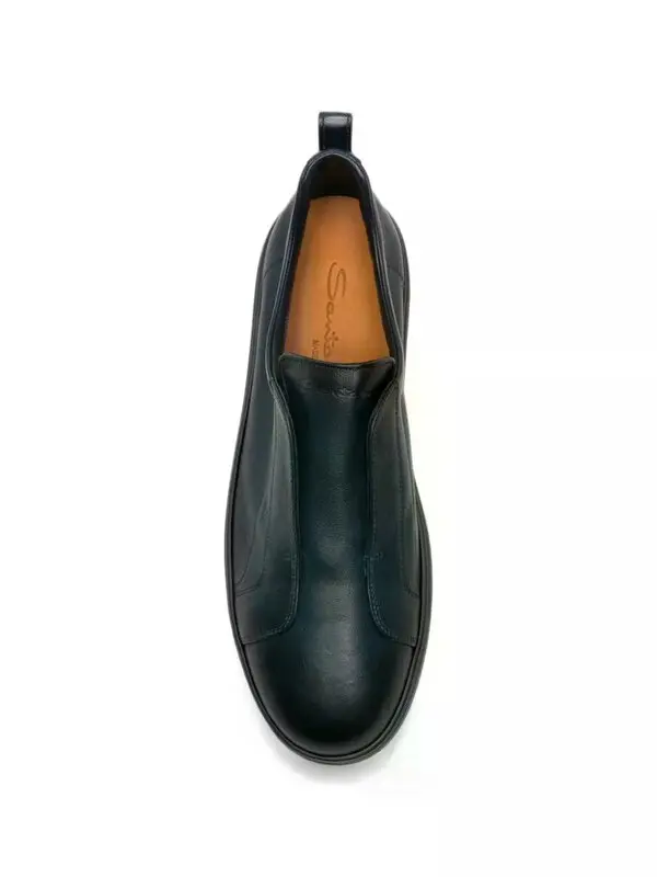 Santoni Leather Slip-on Sneakers