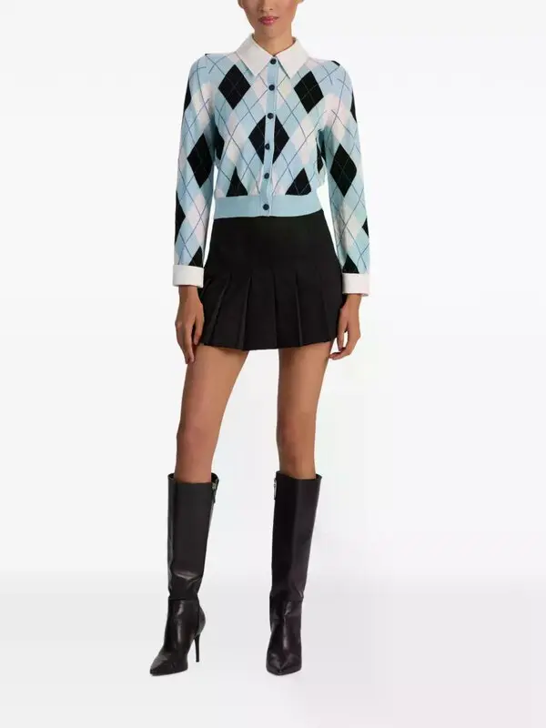 Alice + Olivia Dollie Argyle Wool Cardigan