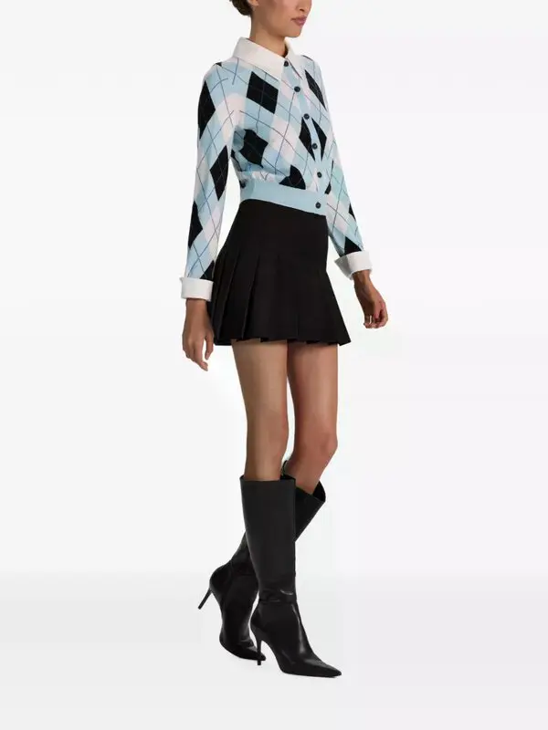 Alice + Olivia Dollie Argyle Wool Cardigan
