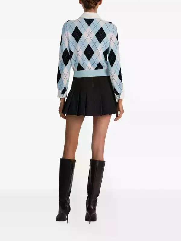 Alice + Olivia Dollie Argyle Wool Cardigan