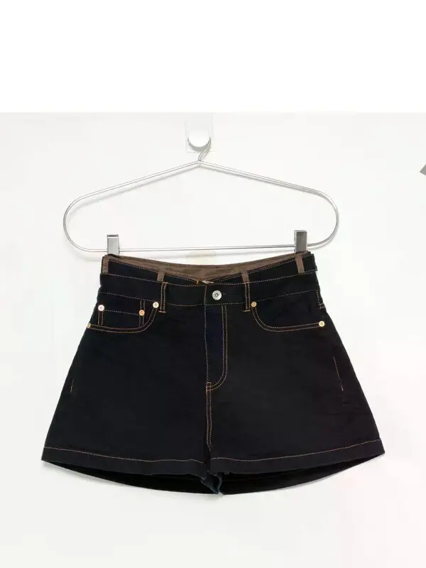 Sacai Contrast-stitch Shorts - Blue