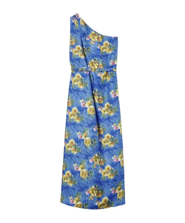 La DoubleJ Roy One-shoulder Floral Print Midi Dress