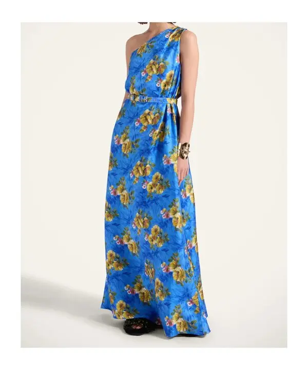 La DoubleJ Roy One-shoulder Floral Print Midi Dress