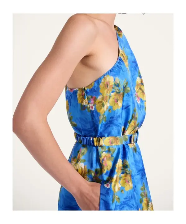La DoubleJ Roy One-shoulder Floral Print Midi Dress
