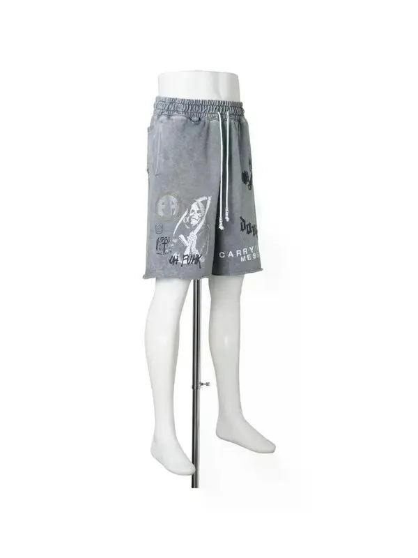 PALY Graphic Print Drawstring Shorts