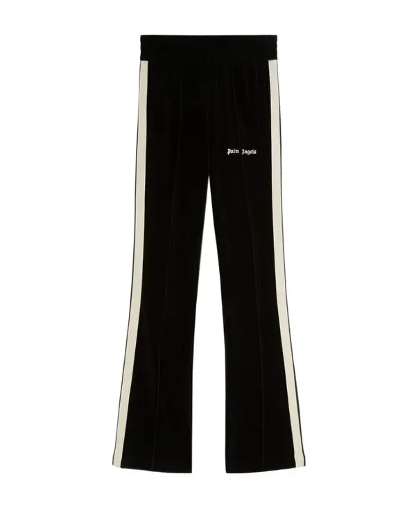 Palm Angels High Waisted Track Pants With Side Stripes And Logo Embroidery