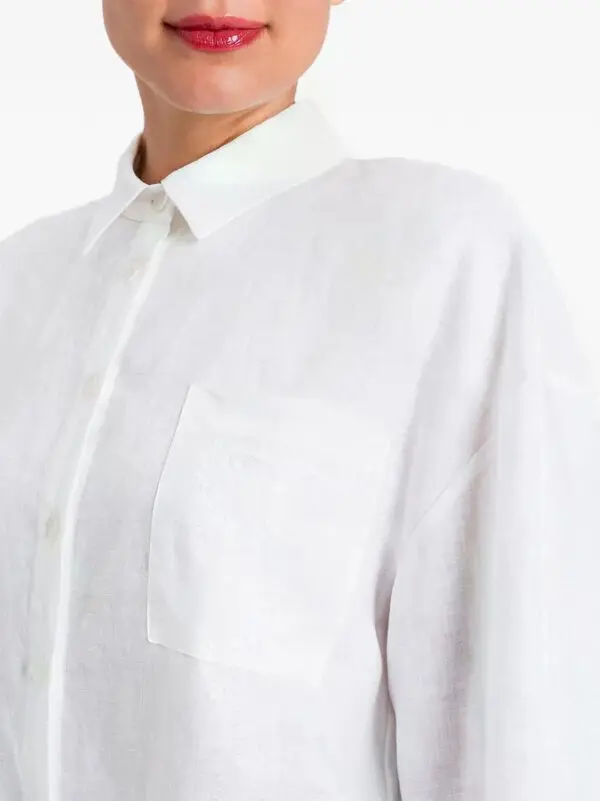 TWINSET Linen Shirt With Embroidered Logo