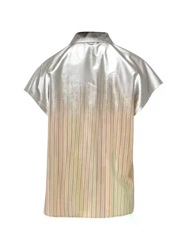 8PM Patina Metallic-effect Striped Shirt - Neutrals