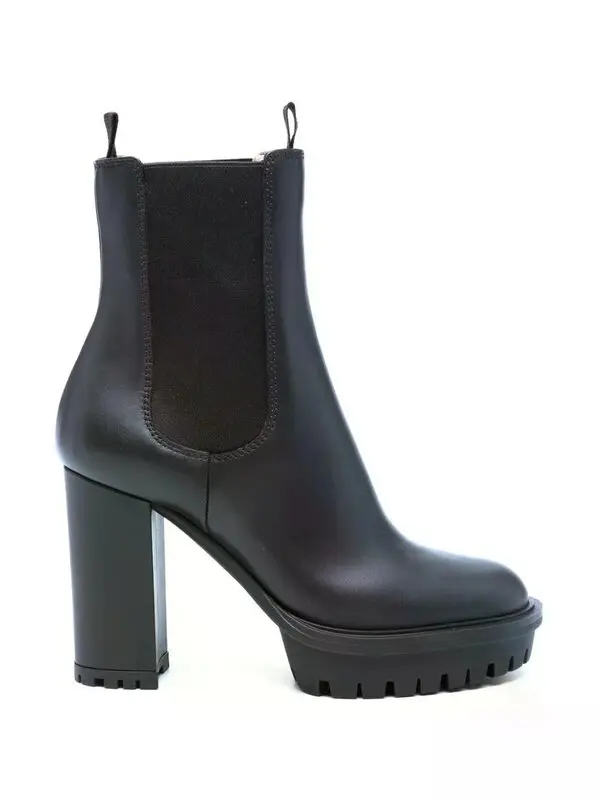 GIANVITO ROSSI Platform Leather Chelsea Boots - Black
