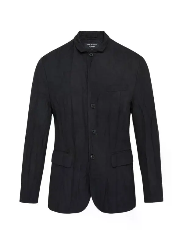 Comme Des Garçons Crinkled-finish Single-breasted Jacket - Black