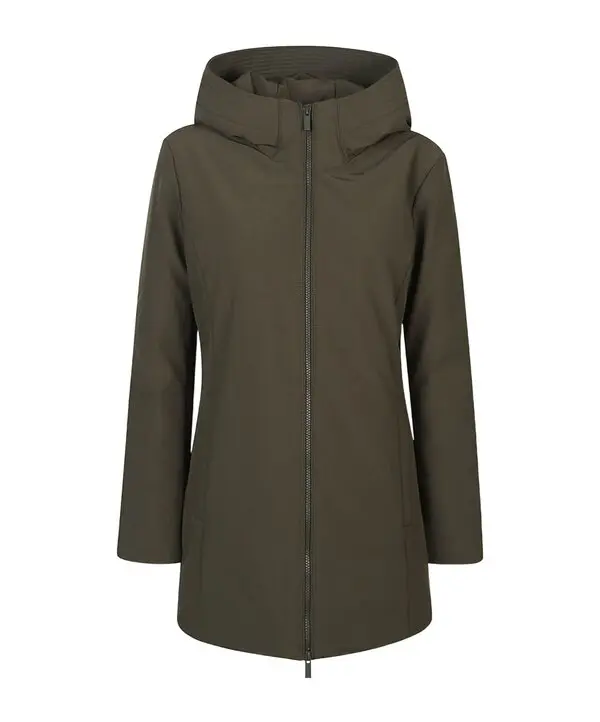 Woolrich Zip-up Hooded Coat - Black