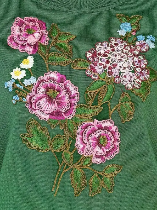 Carolina Herrera Floral-embroidered Sweater