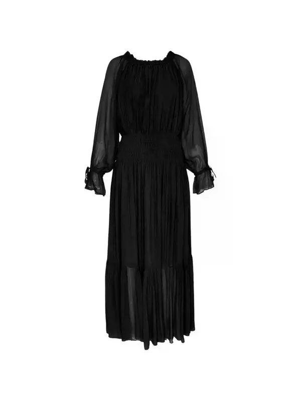 CLUB21 COLLECTION Crinkled Smocked Waist Dress - Black
