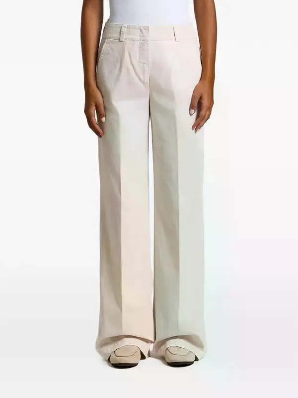 Peserico Pressed Crease Wide-leg Trousers - Neutrals