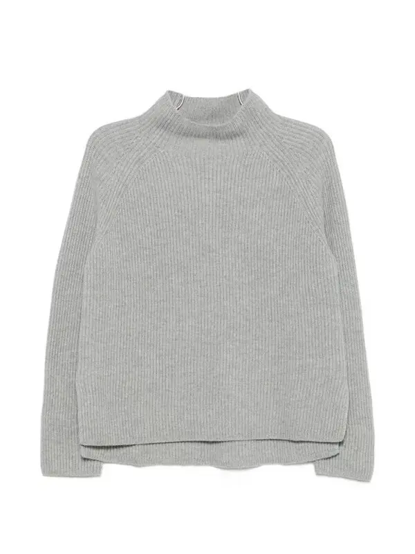 Max Mara Ribbed-knit Raglan-sleeve Sweater - Grey