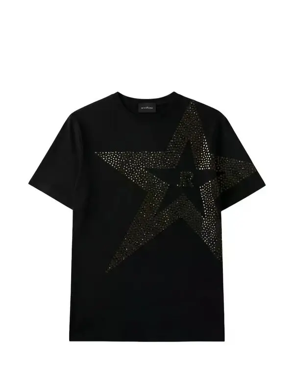 John Richmond Sequin-embellished Star-motif T-shirt - Black