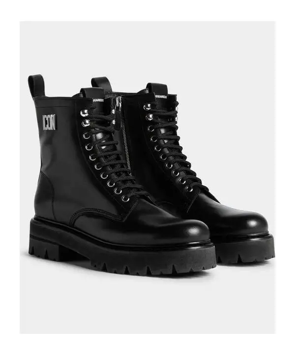 Dsquared2 Icon Logo Lettering Combat Boots