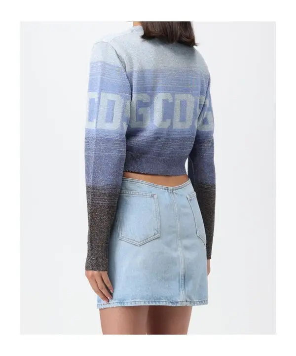 Gcds Intarsia-knit Logo Cropped Jumper