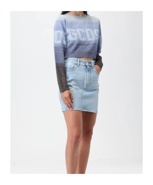 Gcds Intarsia-knit Logo Cropped Jumper