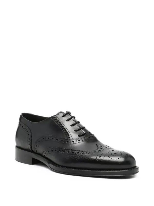 Corneliani Brogue Detail Leather Lace-up Shoes
