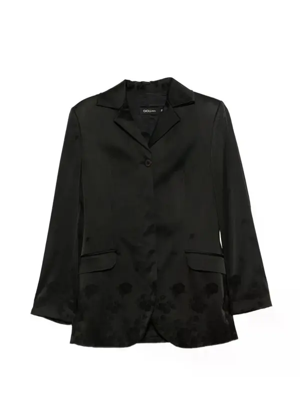 ROMEO GIGLI 1990s Floral-jacquard Jacket - Black
