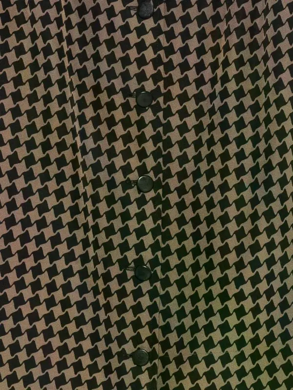 Valentino Garavani 1980s Houndstooth-print Button-front Midi Skirt