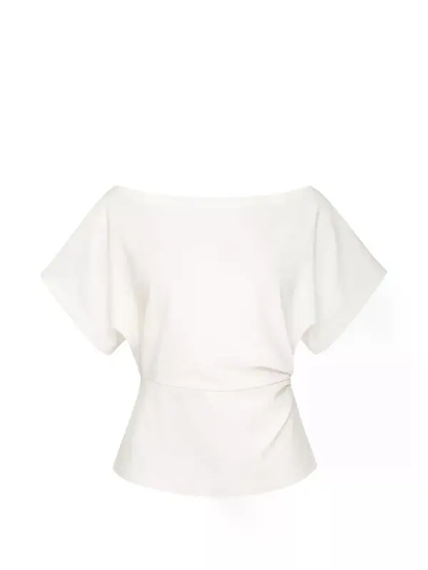CLUB21 COLLECTION Tate Boat-neck Short-sleeve Top - White