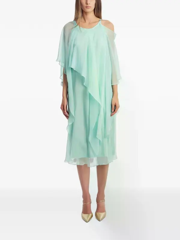 IRINA SCHROTTER Alegra Layered Silk Midi Dress - Blue